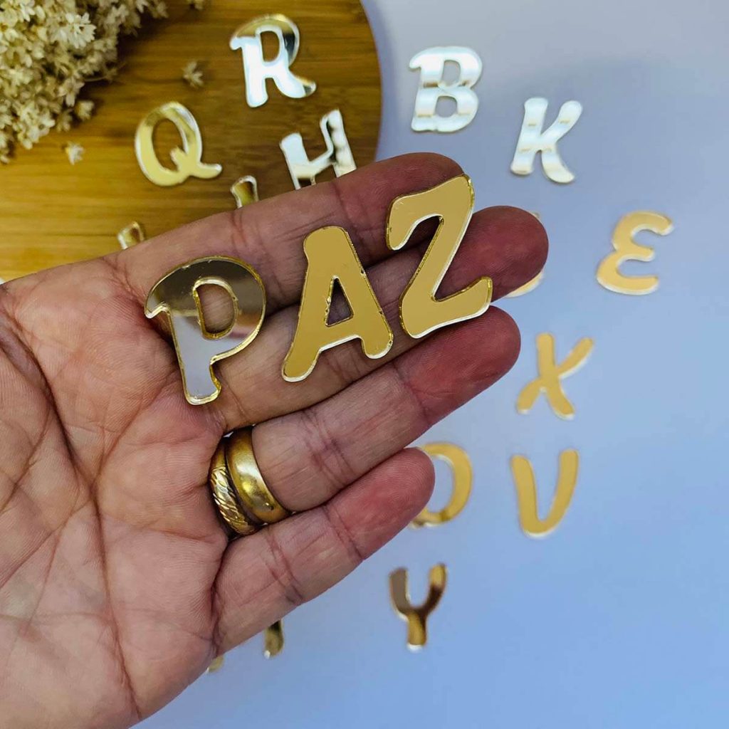 Aplique Alfabeto Letra para tiaras e laços em acrilico – Lara Aviamentos